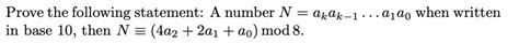 Solved Prove The Following Statement A Number