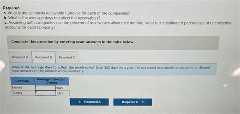 Solved Exercise 7 16a Algo Accounts Receivable Turnover
