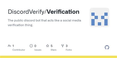 Github Discordverify Verification The Public Discord Bot That Acts