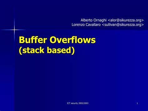 ppt buffer overflows stack based powerpoint presentation free
