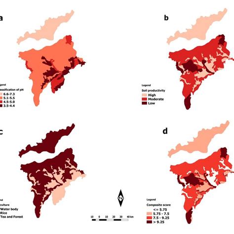Spatial Variations Of Ph A Productivity B Land Use C Rice