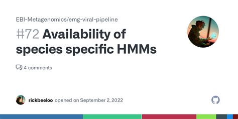 Availability Of Species Specific Hmms · Issue 72 · Ebi Metagenomics Emg Viral Pipeline · Github