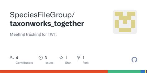 Github Speciesfilegroup Taxonworks Together Meeting Tracking For Twt