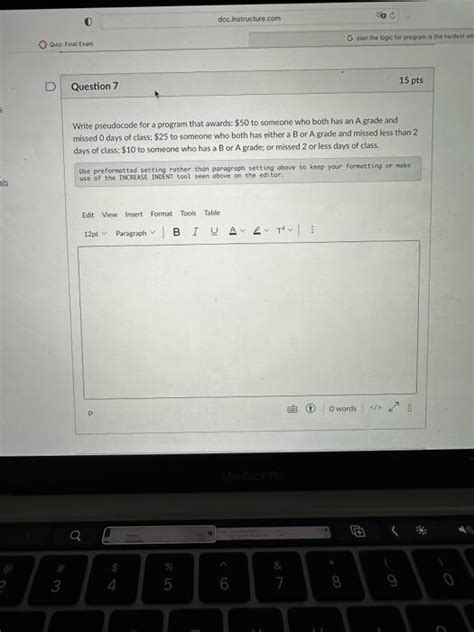 Solved Write Pseudocode For A Program That Awards 50 To