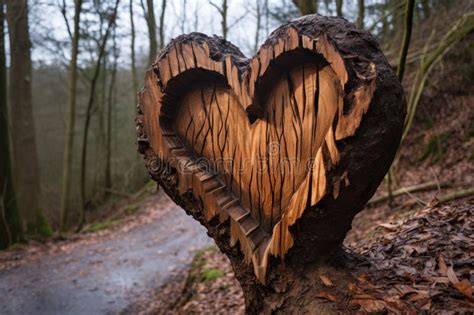 Heart Carved On A Tree Trunk Stock Illustration Illustration Of Carve Crush 293745058