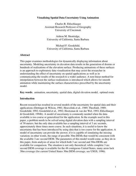 PDF Visualizing Spatial Data Uncertainty Using Animation