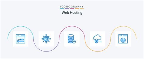 Web Hosting Blue 5 Icon Pack Including Server Download Web Server Server Cloud 19252759