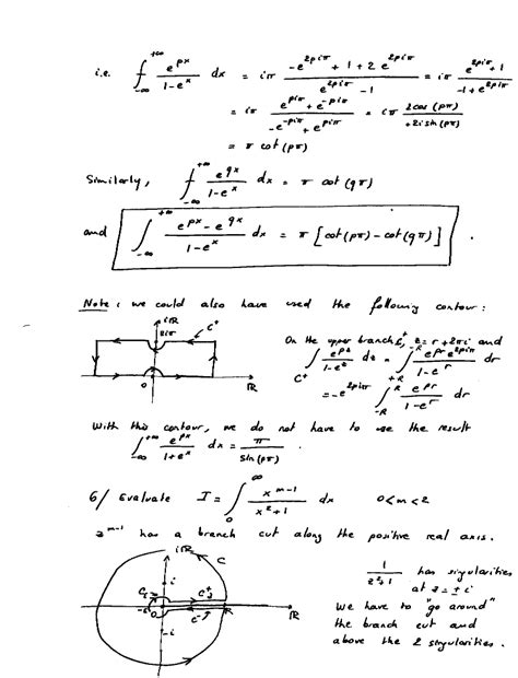 Math 583 A Complex Variables Contour Integration