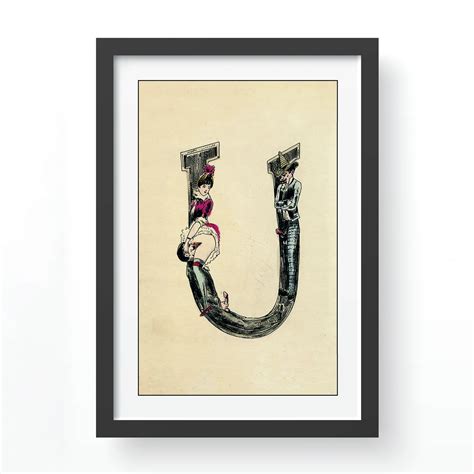 Letra U Alfabeto Er Tico Del Siglo Xix Miss Decory L Minas Y P Sters Diferentes A Las Dem S