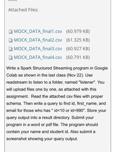 Solved Attached Files Write A Spark Structured Streaming