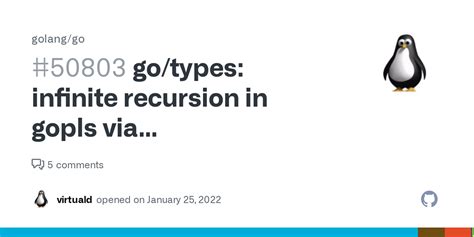 Gotypes Infinite Recursion In Gopls Via Typeparamunderlying · Issue 50803 · Golanggo · Github