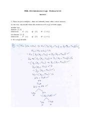 Problem Set Answers PHIL Introductory Logic Problem Set Answers These Are Just