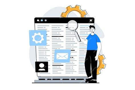 premium vector web development concept with people scene in flat