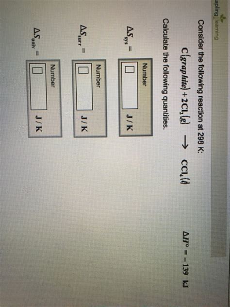 Solved Consider The Following Reaction At 298 K
