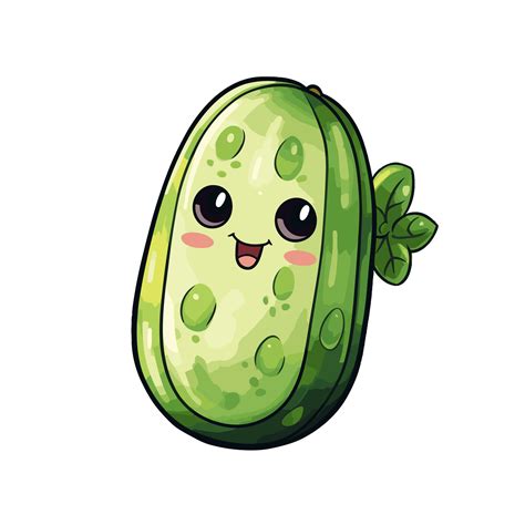 Cucumber Watercolor Illustration Vegetable Isolated On Transparent Background AI Generative