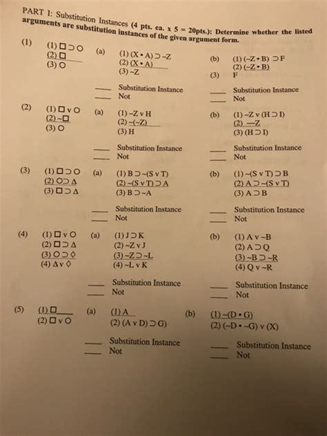 solved part i substitution instances 4 p arguments are