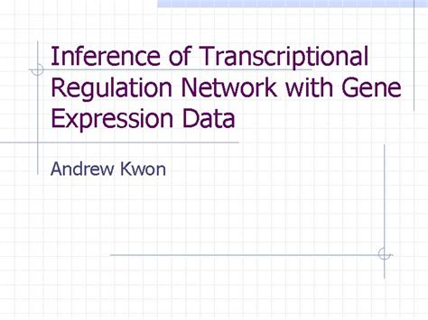 Inference Of Transcriptional Regulation Network With Gene Expression