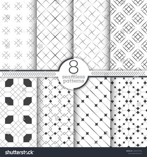 Set Seamless Patterns Modern Stylish Textures Stock Vector Royalty Free 1202974795 Shutterstock