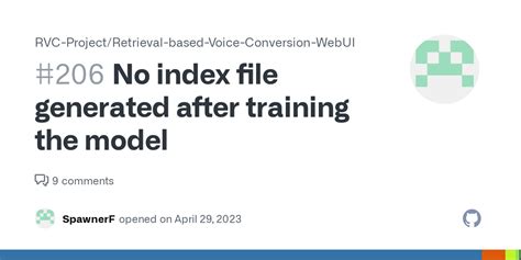 No Index File Generated After Training The Model Issue RVC Project Retrieval Based