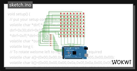 Dot Matrix X Wokwi ESP STM Arduino Simulator