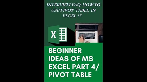 introduction basic pivot tables ms excel part 4 example 1 for job