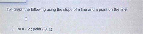 Solved Cw Graph The Following Using The Slope Of A Line And A Point