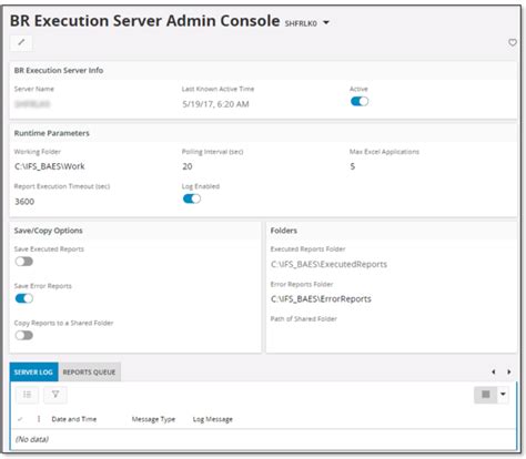 Br Execution Server Admin Console Technical Documentation For Ifs Cloud