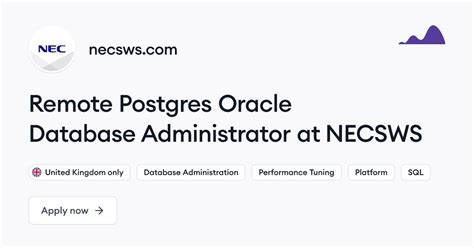 Himalayas On Linkedin Remote Postgres Oracle Database Administrator Job At Necsws