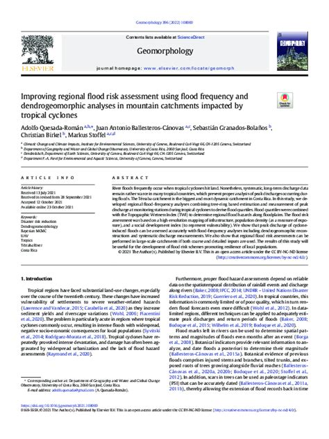 Pdf Improving Regional Flood Risk Assessment Using Flood Frequency