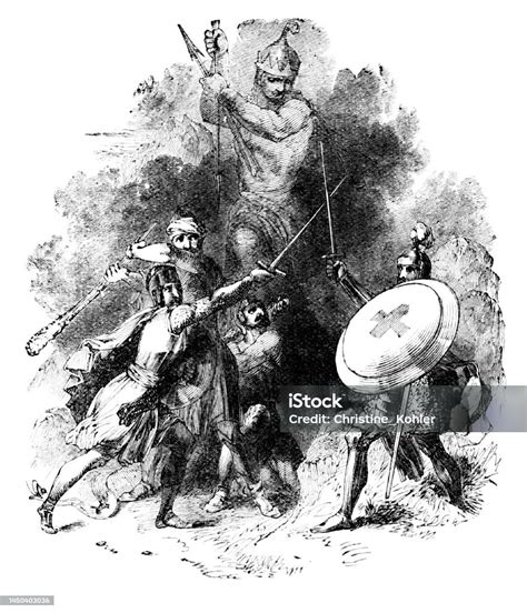 중세 전투의 기사들 5명에 대한 스톡 벡터 아트 및 기타 이미지 5명 The Crusades 갑옷 Istock