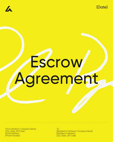 Free Escrow Agreement Template Deposit Terms Release Conditions