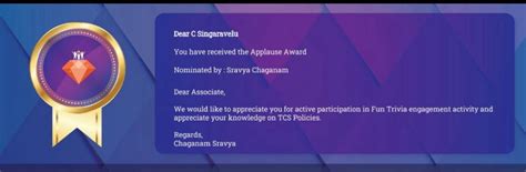 Singaravelu C On Linkedin “overjoyed To Receive Recognition For My Trivia Participation Heres To