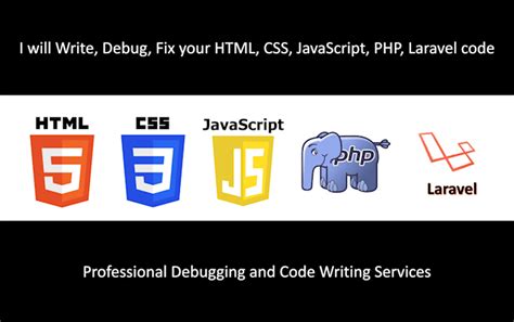 write debug fix html css javascript php laravel code by