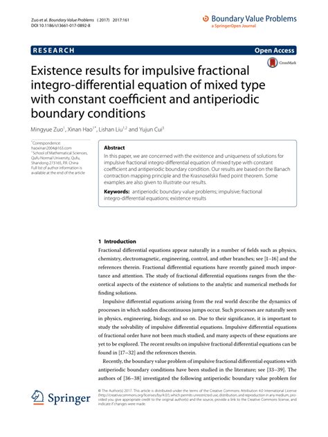 Pdf Existence Results For Impulsive Fractional Integro Differential