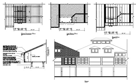 Elevation Detail Of Two Story House 2d View Cad Block Autocad File Artofit