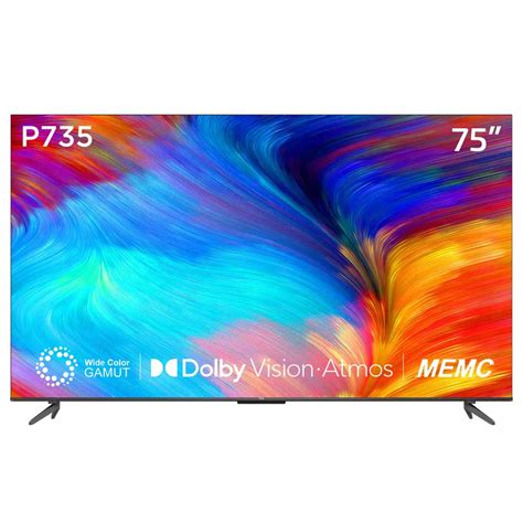 TV 75" TCL 75P735 4K/SMART/ANDROID/DIG/HDMI/USB/WIFI - Top Technology