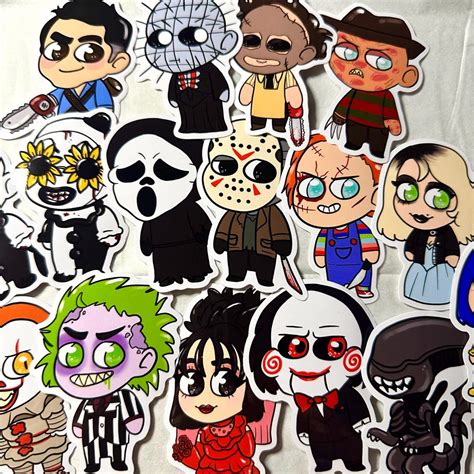 Horror Character Stickers Etsy