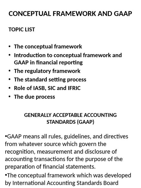 Conceptual Framework And Generally Acceptable Accounting Standards