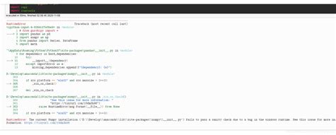 Python报错： Runtimeerror The Current Numpy Installation ‘ddevelopanacondalibsite