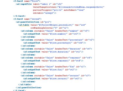 Java Populate A Table Programmatically With An Mpp File In Adf