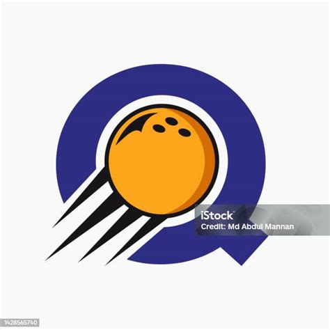 초기 편지 Q 볼링 로고 개념 움직이는 볼링 볼 아이콘 볼링 스포츠 로고 타입 기호 벡터 템플릿 개념에 대한 스톡 벡터 아트 및 기타 이미지 Istock