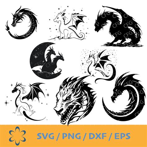 Dragon Svg Bundle Dragon Svg Dragon Cut File Dragons Head Dragon Clipart Animal Svg Dragon