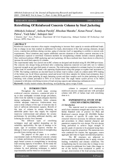 Pdf Retrofitting Of Reinforced Concrete Column By Steel Jacketing