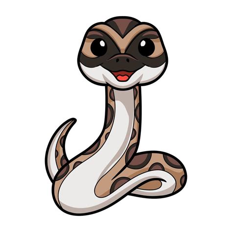 Cute Python Molurus Bivittatus Cartoon 20126773 Vector Art At Vecteezy