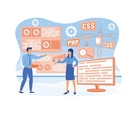 Web Desarrollo Concepto Desarrolladores Equipo Construir Web Solicitud