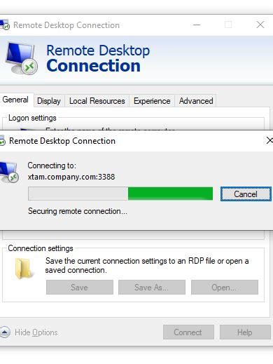 Faq Rdp Proxy Client Connection Progress Xton Technologies