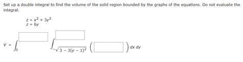 [solved] Set Up A Double Integral To Find The Volume Of T