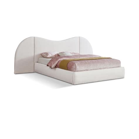 Meridian Everest Cream Linen Textured Fabric King Bed 3 Boxes