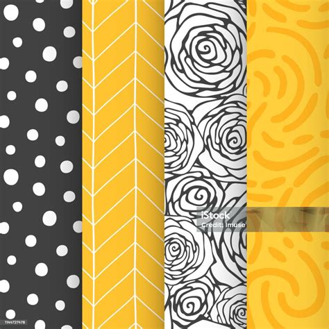 추상 손으로 그린 기하학적 간단한 최소한의 완벽 한 패턴 설정 합니다 폴카 도트 줄무늬 파도 랜덤 기호 텍스처입니다 벡터 일러스트 가능성에 대한 스톡 벡터 아트 및 기타