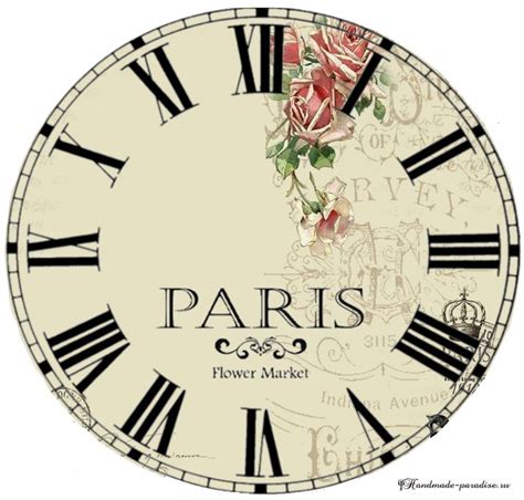 Циферблаты часов. 50 шаблонов для распечатки | Vintage clock, Clock ...